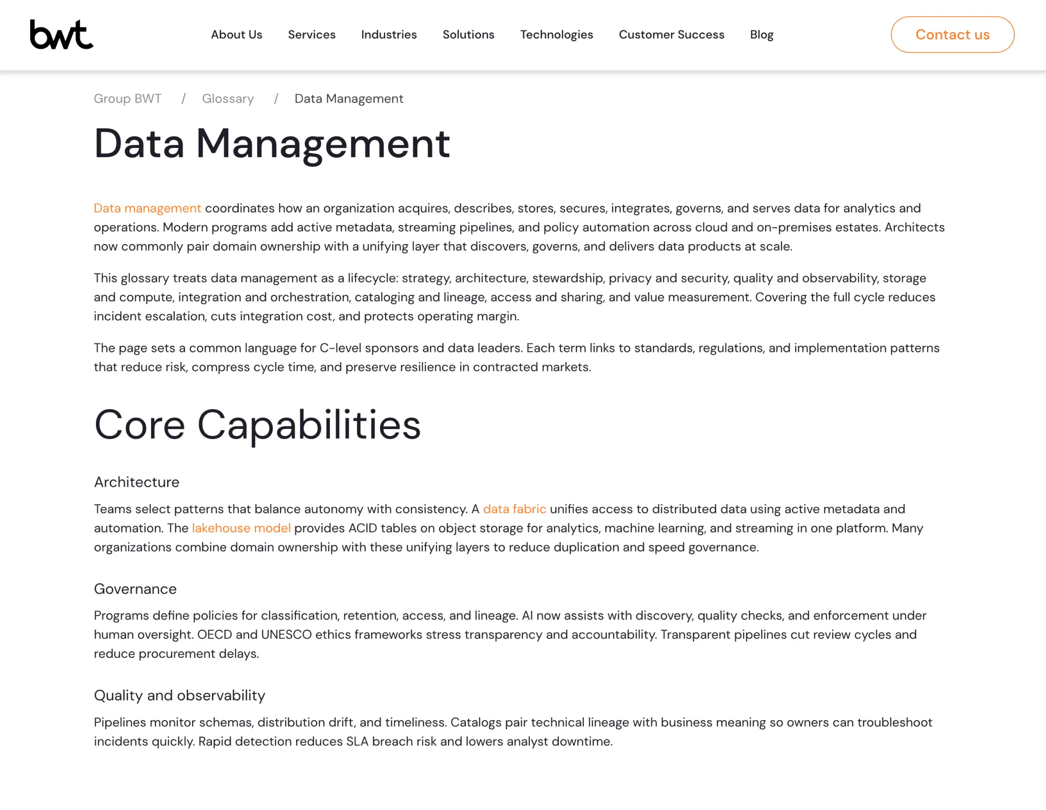 Data Management | Definition, Frameworks, Governance